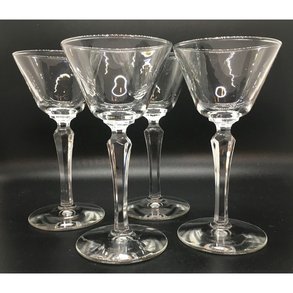 Dining | Libbey Stemware Cordial Sherry Glasses Faceted Stem Vintage ...